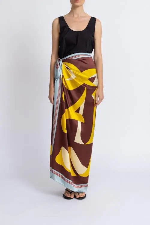 ALAS Printed Silk Scarf - Print 'apeel' 49