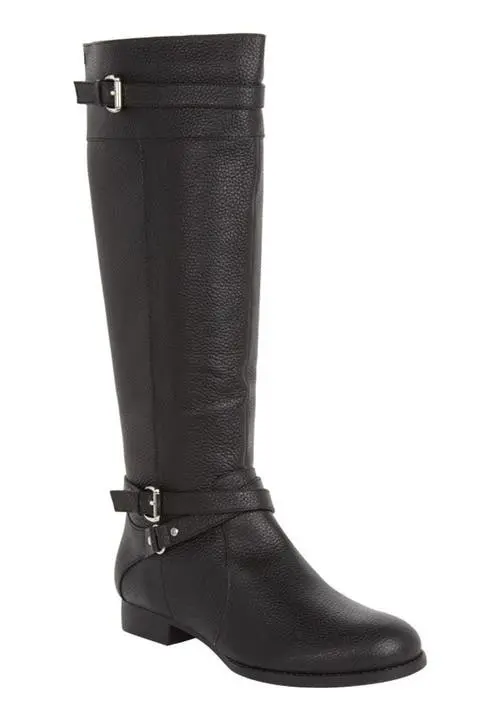 COMFORTVIEW The Janis Tall Regular Calf Leather Boot - Black