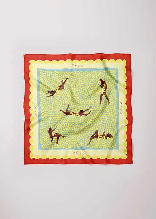 ALAS Bandana Silk Scarf - Print 'bathers'