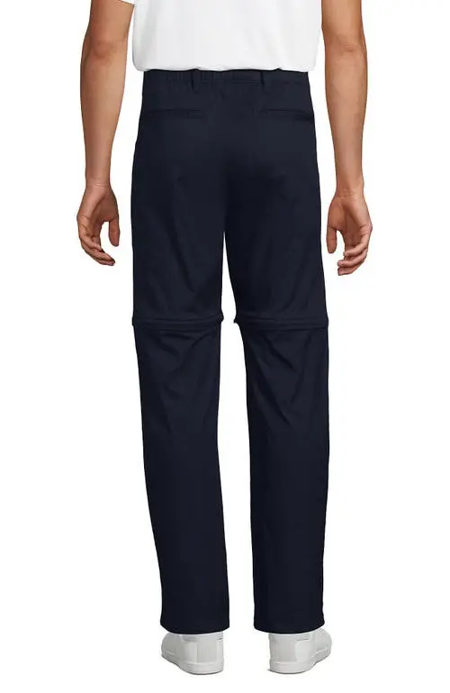 LANDS' END Zip-off Comfort Waist Twill Pants - Radiant Navy