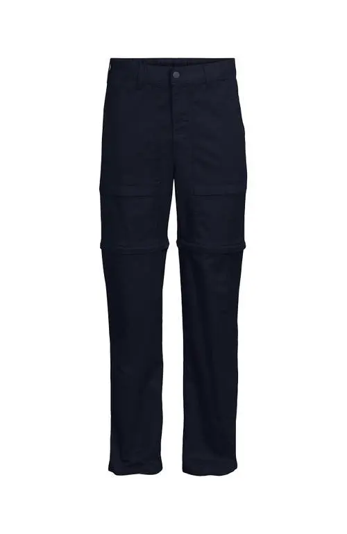 LANDS' END Zip-off Comfort Waist Twill Pants - Radiant Navy