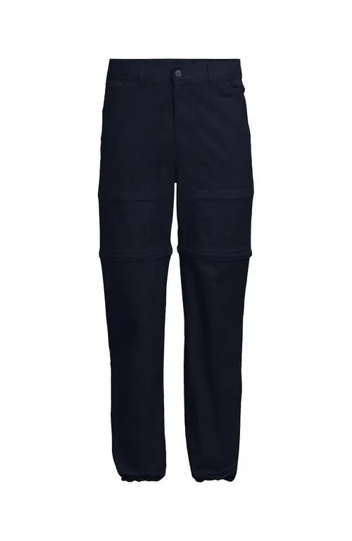 LANDS' END Zip-off Comfort Waist Twill Pants - Radiant Navy