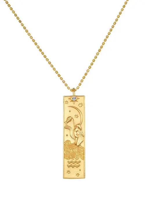 SATYA JEWELRY Zodiac Pendant Necklace - Aquarius