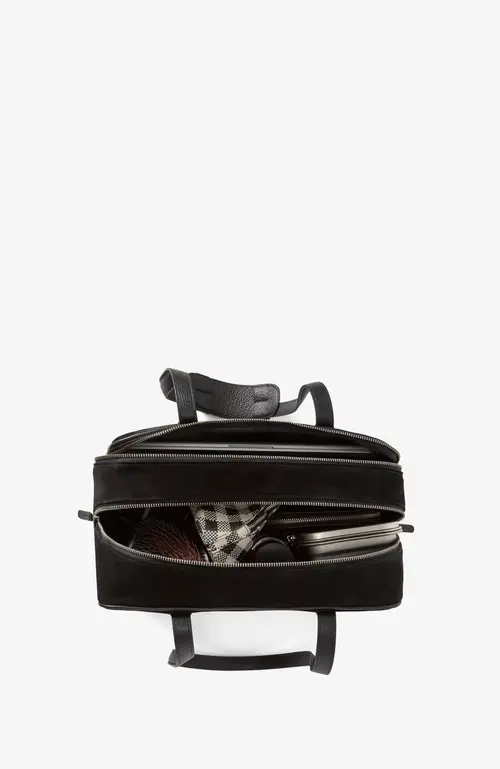 BY BANOO Leather Duffel Bag - Black/silver