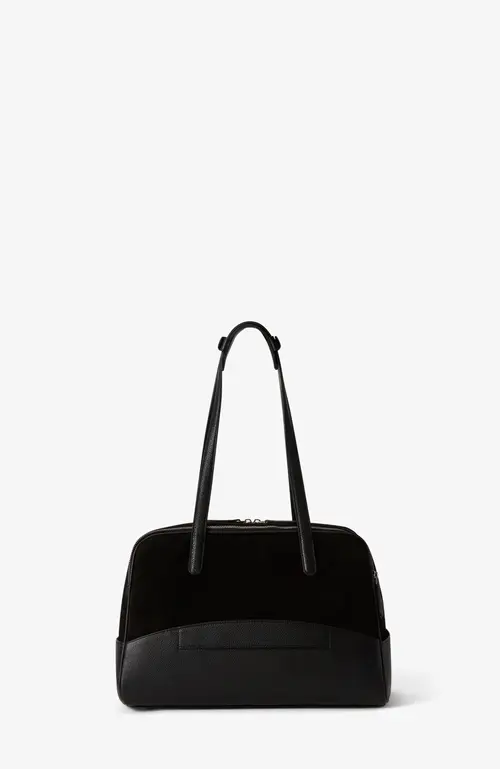 BY BANOO Leather Duffel Bag - Black/silver
