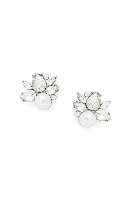 OLIVE & PIPER Mini Bordeaux Stud Earrings - Silver