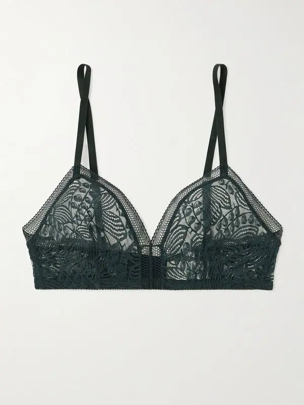 ERES Delicieux Leavers Lace Triangle Soft-cup Bra - Green