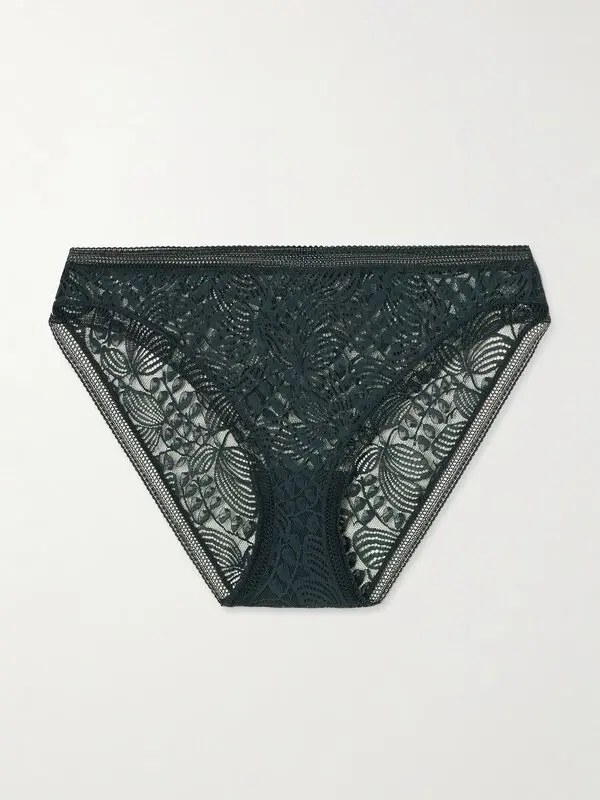ERES Suave Leavers Lace Briefs - Green