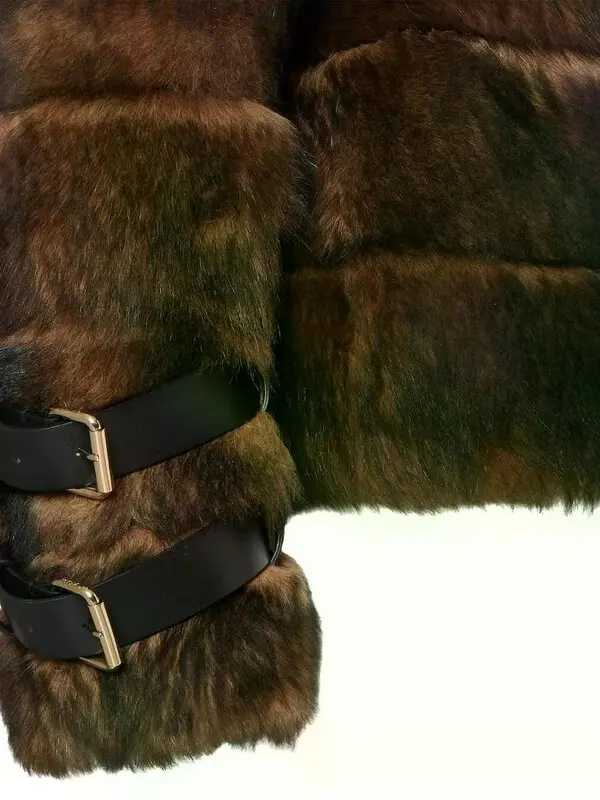 Fendi Fur Jacket With Buckle Detail - Brown