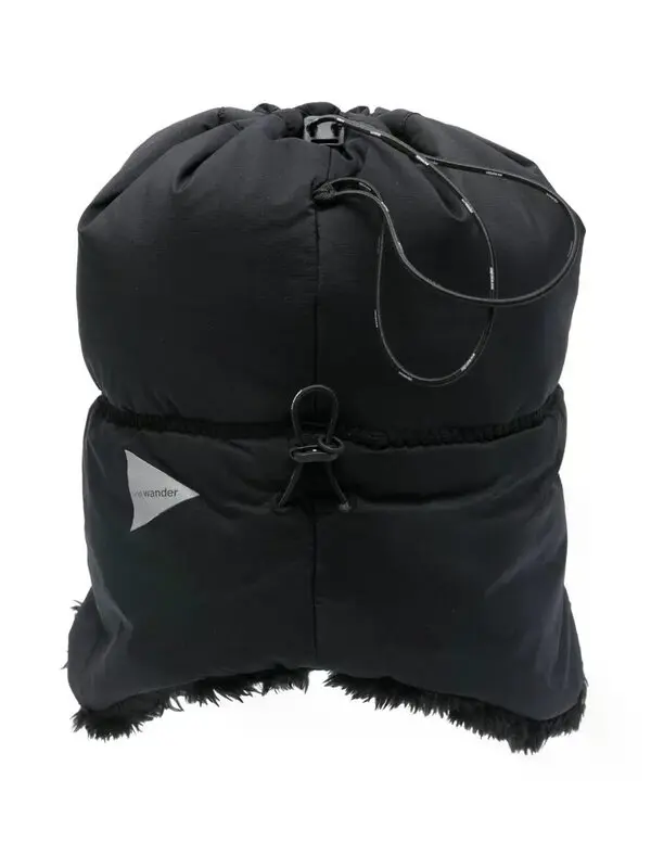 AND WANDER Faux-shearling Trim Cap