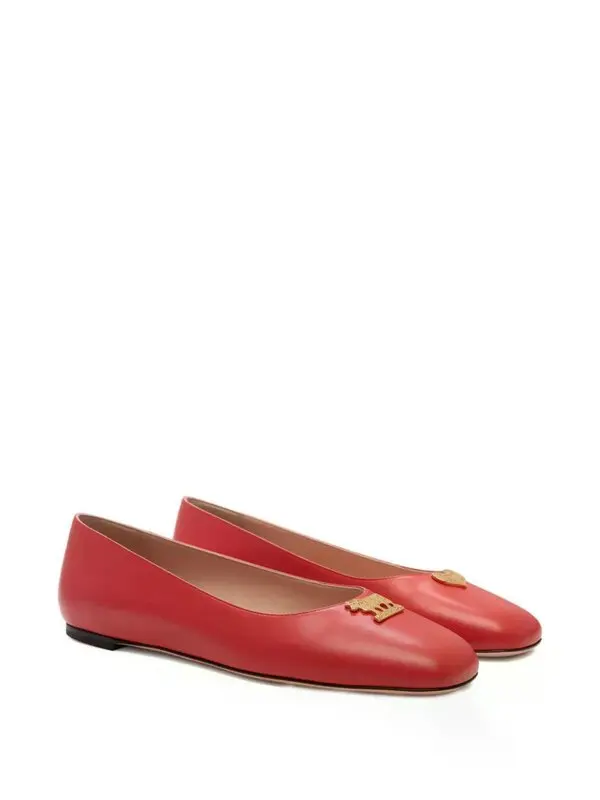 Bally Square-toe Leather Ballet Flats