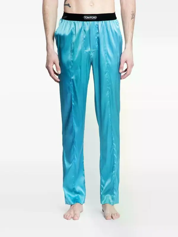 TOM FORD Logo-waistband Pyjamas - Blue