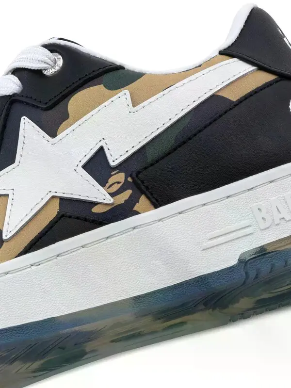 A BATHING APE Sta Camouflage Sneakers - Black