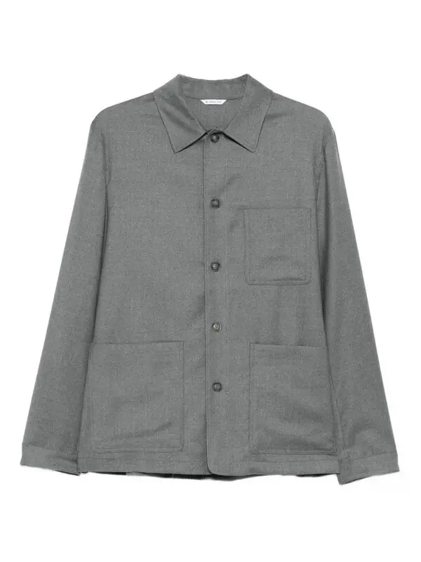 MANUEL RITZ Button-up Flannel Shirt Jacket - Grey