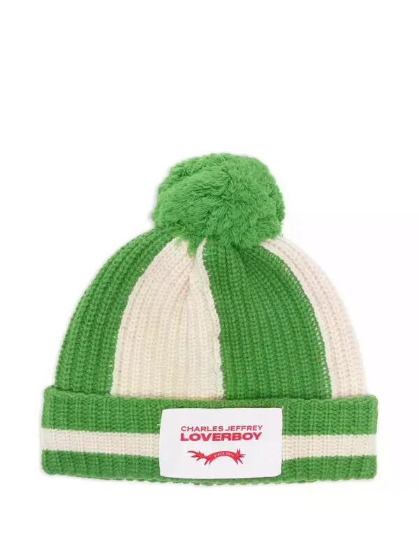 CHARLES JEFFREY Pompom Beanie - Green
