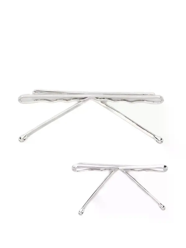 SHUSHU/TONG Bow-design Hair Clips - Silver