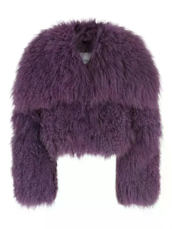 Attico Fur Long-sleeved Jacket - Purple