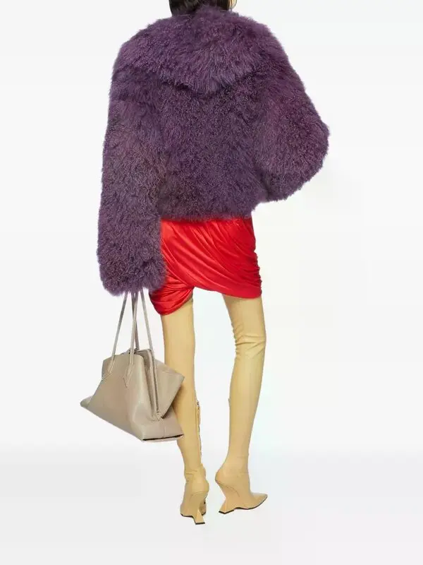 Attico Fur Long-sleeved Jacket - Purple