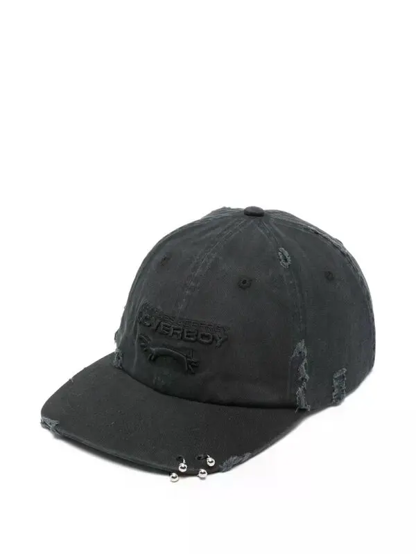CHARLES JEFFREY Pierced Logo Baseball Cap - Black