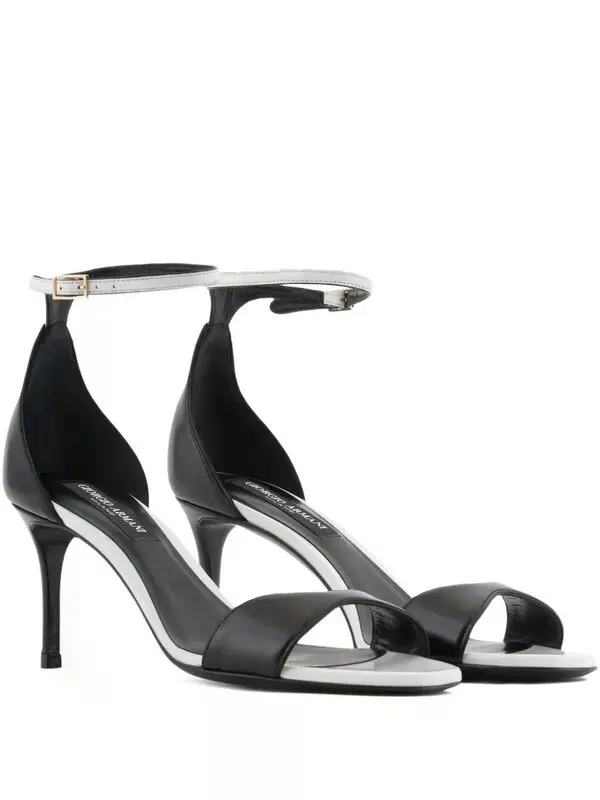 Giorgio Armani 70mm Two-tone Leather Sandals - Black