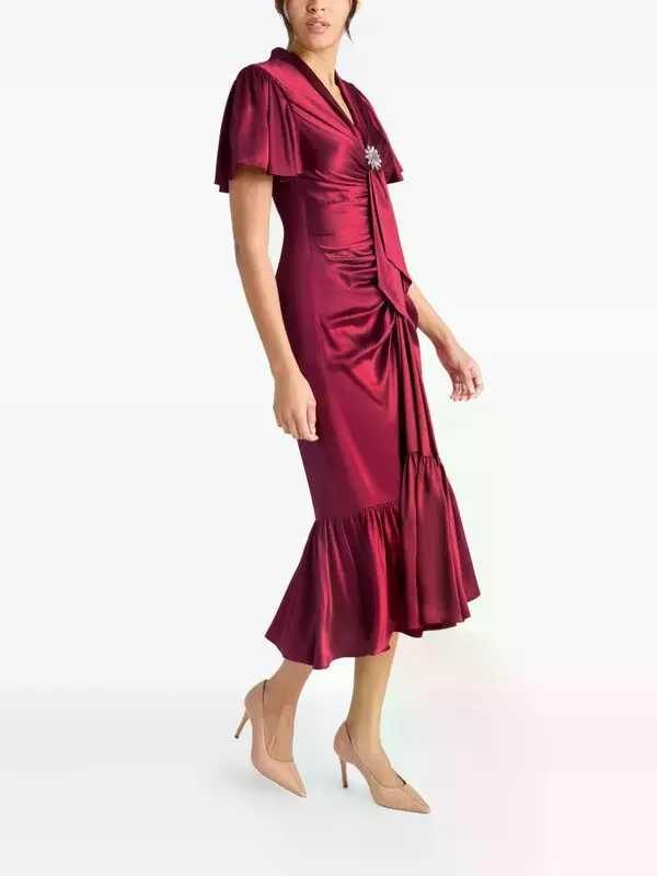 Cinq A Sept Silk Embellished Peeta Midi Dress
