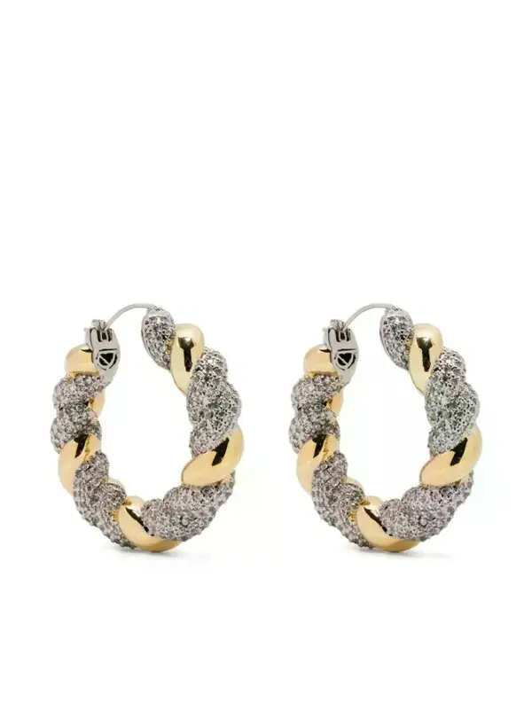 Eddie Borgo Pave Rope Hoop Earrings - Silver