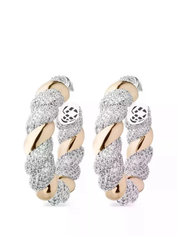 Eddie Borgo Pavé Rope Hoop Earrings