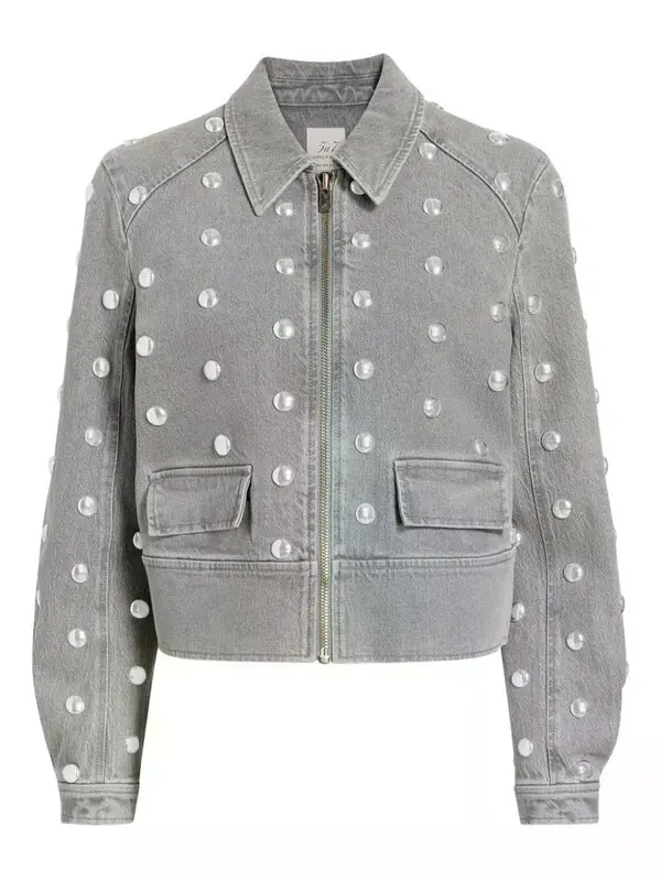 Cinq À Sept Harriet Studded Denim Jacket - Grey