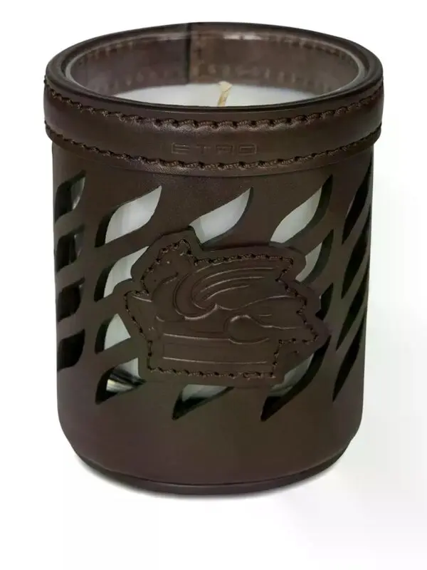 Etro Leather Candle Holder - Brown