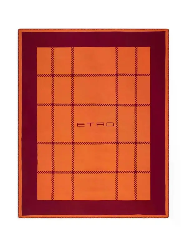 Etro Check-pattern Throw Blanket - Red