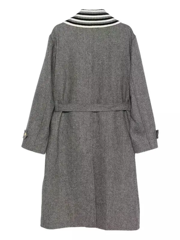 Drole De Monsieur Striped-collar Belted Coat