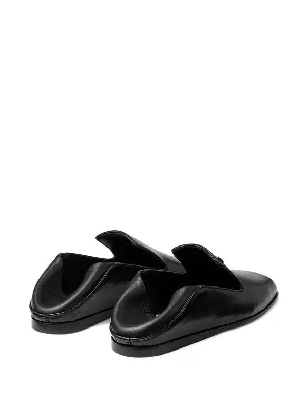 JIMMY CHOO Eliot Square Toe Slippers - Black