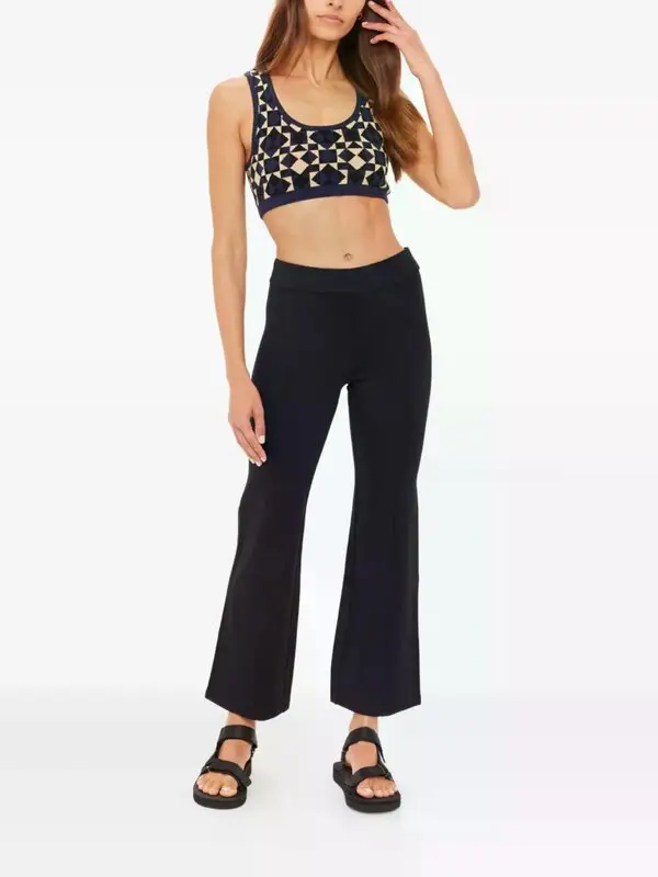 The Upside Cosmo Alma Geometric Knit Crop Top - Blue