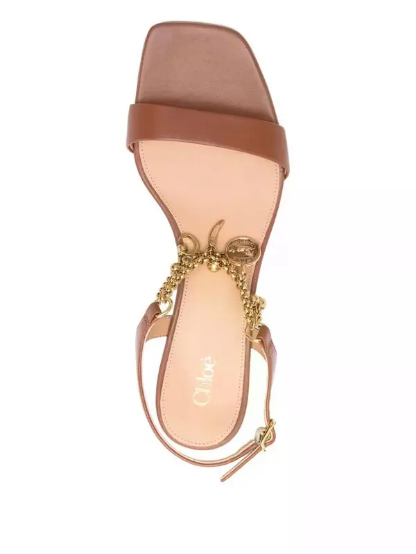Chloé 50mm Charms Sandals - Brown