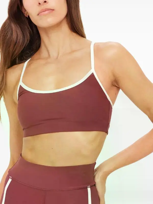 The Upside Samara Bowie Contrast Trim Sports Bra - Red