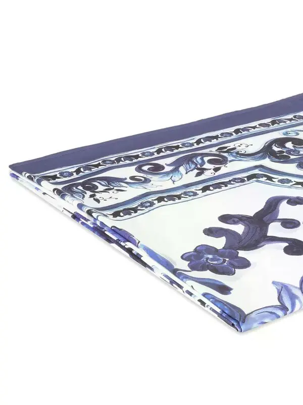 DOLCE & GABBANA CASA Cotton Sateen Fitted Sheet - Blue