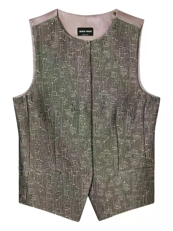Giorgio Armani Round-neck Paneled Waistcoat