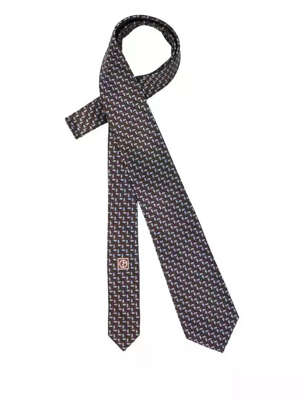 Giorgio Armani Logo-detail Neck Tie - Brown