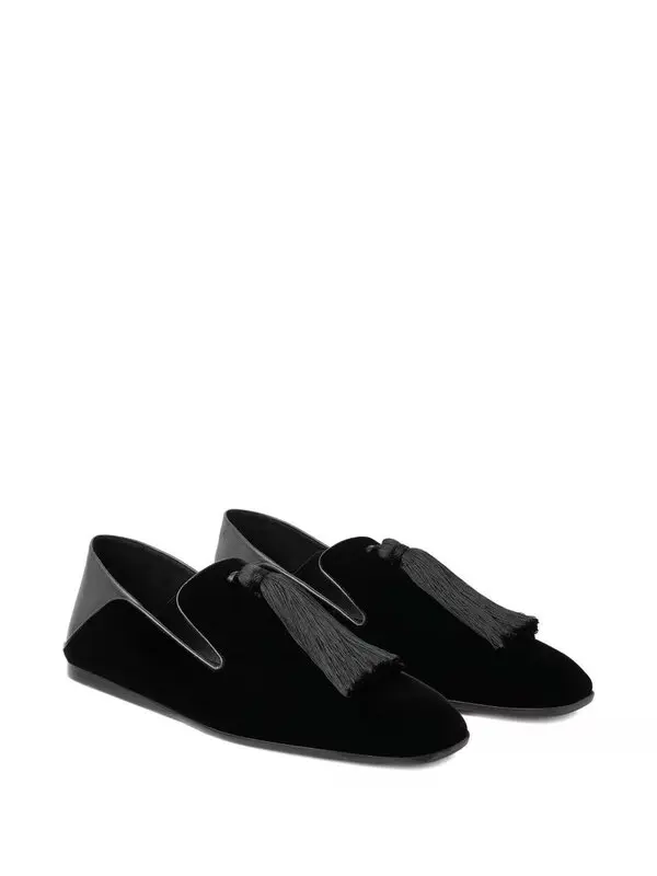 JIMMY CHOO Eliot Velvet Loafers With Tassel Detail