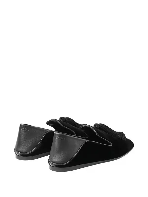 JIMMY CHOO Eliot Velvet Loafers With Tassel Detail