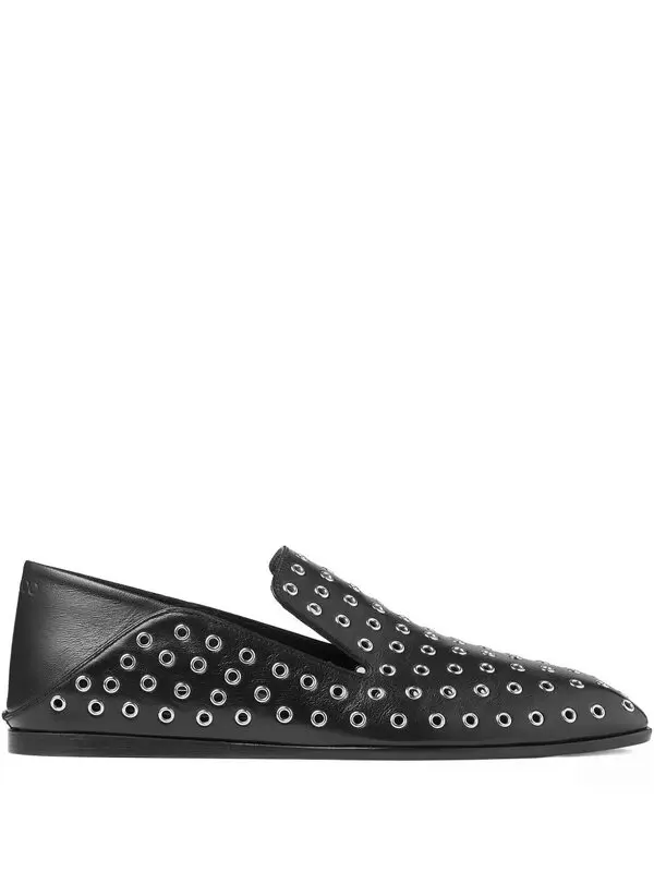 JIMMY CHOO Eliot Leather Slippers - Black