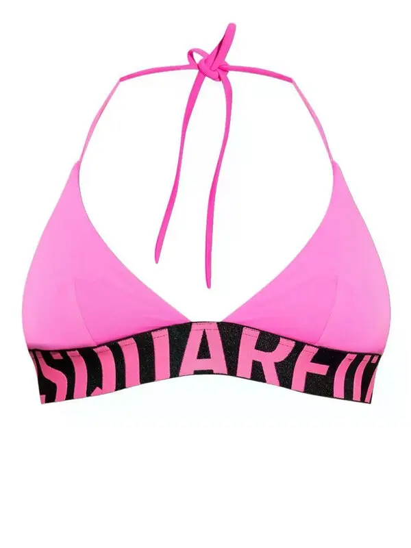Dsquared2 Logo-underband Bikini Top - Pink