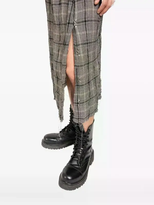 UNDERCOVERISM Check-patterned Kilt With Leather Waistband