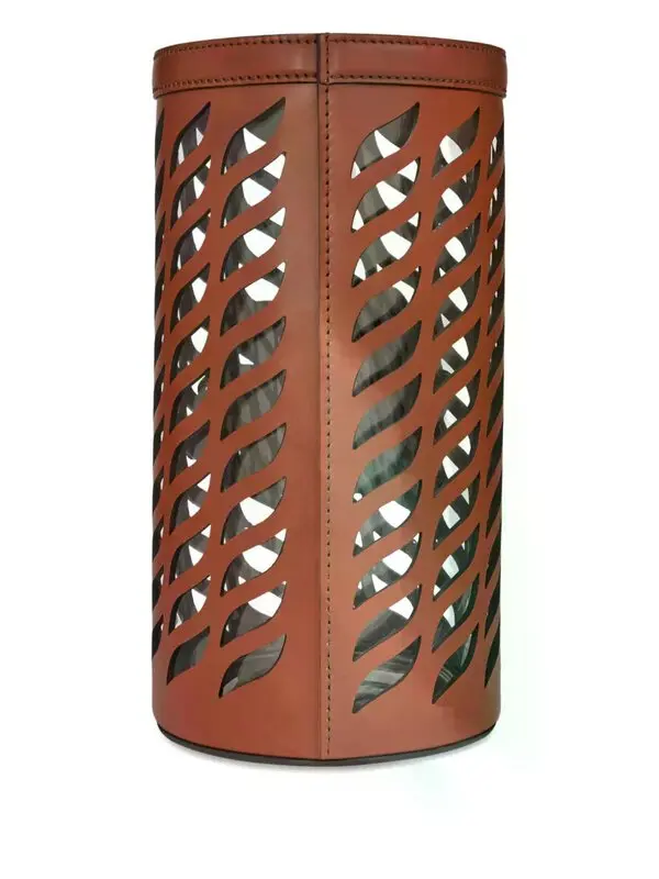 Etro Cut-out Leather Vase Holder - Brown