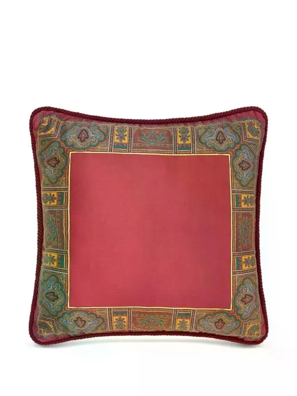 Etro Printed Silk Cushion - Red