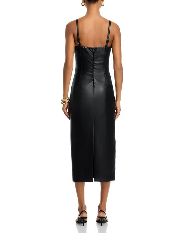 FORE Faux Leather Strappy Dress