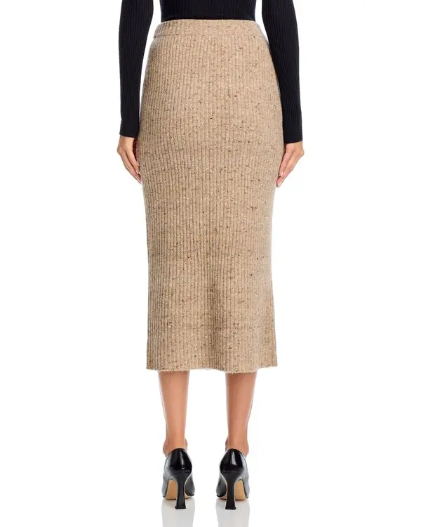 Co Wool Blend Ribbed Midi Skirt