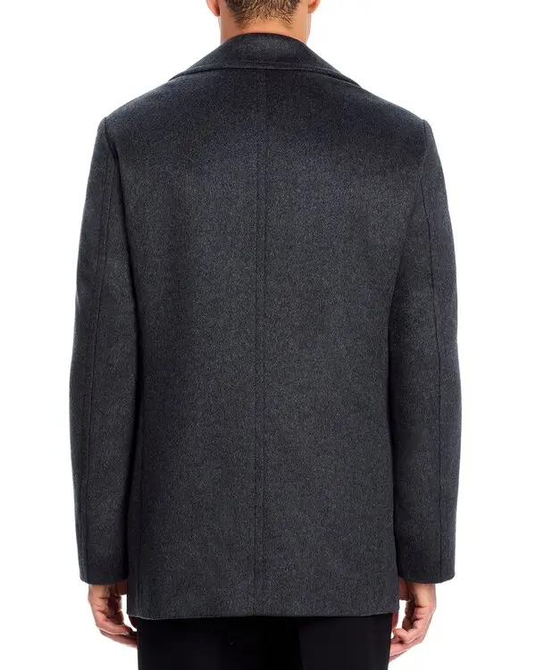 BOSS Hyde Wool And Cashmere Pea Coat - Medium Grey