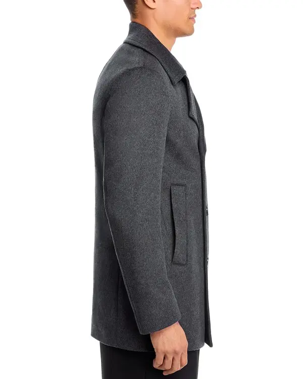 BOSS Hyde Wool And Cashmere Pea Coat - Medium Grey