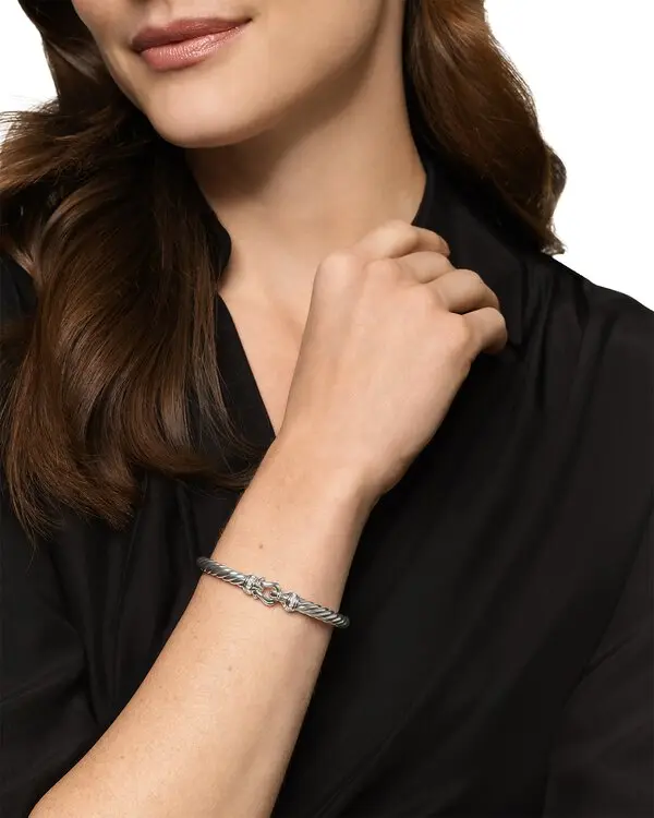 David Yurman Cable Flex Buckle Bracelet With Diamonds